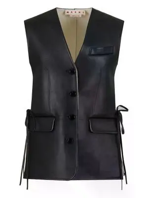 Marni Front-button Leather Gilet