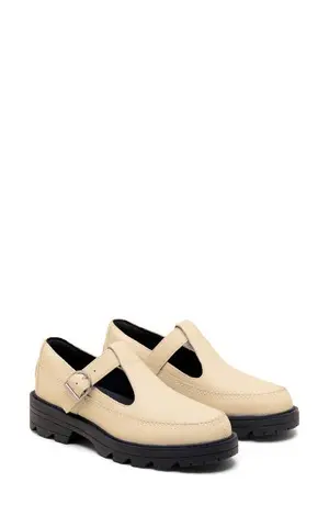 Sorel Revel Ave Mary Jane Loafer - Bleached Ceramic/black