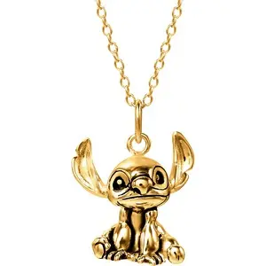 Disney Sterling Silver Stitch Pendant Necklace - Gold