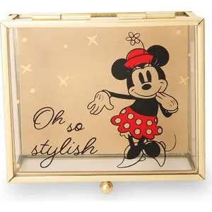 Disney Minnie Mouse Glass Jewelry Box - Gold, Clear