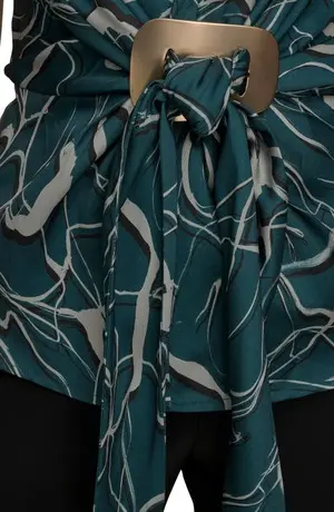 Donna Karan New York Floral Faux Wrap Sleeveless Top