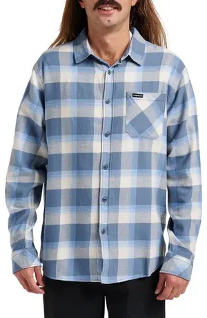 Quiksilver Penmar Check Cotton Flannel Button-up Shirt - China Blue