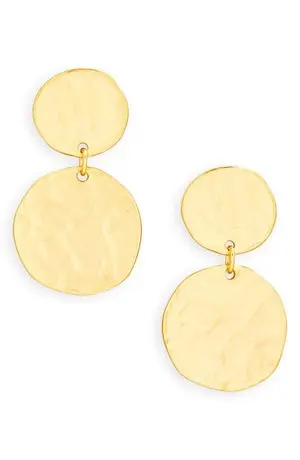 KENNETH JAY LANE Double Coin Drop Earrings - Gold