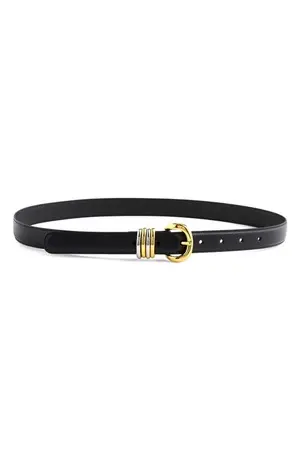 Madewell Mixed Metal Keeper Leather Belt - True Black