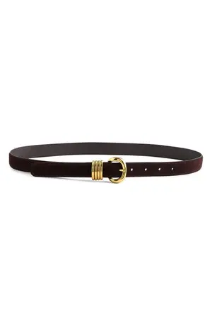 Madewell Metal Keeper Suede Belt - Coffee Bean