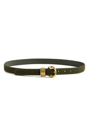 Madewell Metal Keeper Suede Belt - Loden