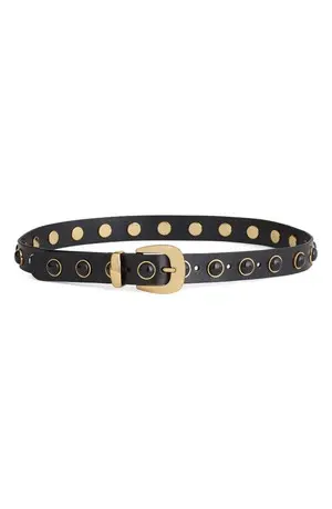 Madewell Cabochon Studded Leather Western Belt - True Black Multi