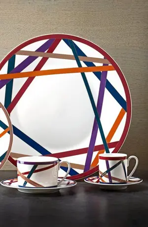 MISSONI HOME TABLEWARE Tea Cup & Saucer Nastri Set Of 6