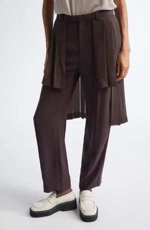UNDERCOVERISM Pleated Georgette Overlay Straight-leg Trousers