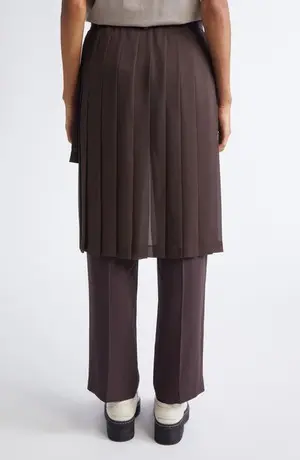 UNDERCOVERISM Pleated Georgette Overlay Straight-leg Trousers
