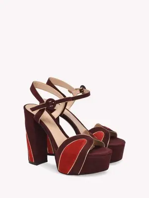 GIANVITO ROSSI Tamara Sandals - Burgundy Suede