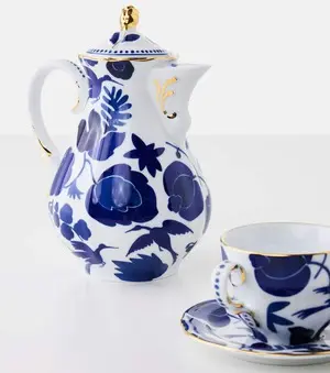 La DoubleJ Wildbird Blu Porcelain Teapot