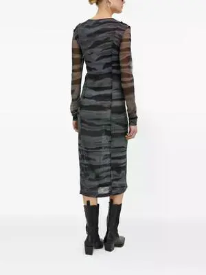 SAMSOE SAMSOE Mesh-paneled Midi Dress