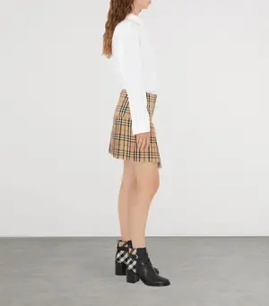 Burberry Wool Check Pleated Mini Kilt