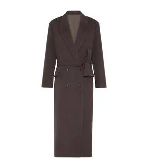 Brunello Cucinelli Virgin Wool-cashmere Belted Trench Coat