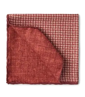 Brunello Cucinelli Silk Weave Pocket Square - Orange
