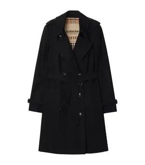 Burberry Cotton Mid-length Chelsea Trench Coat - Black
