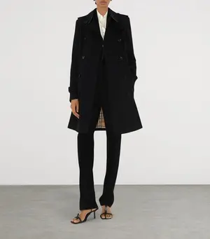 Burberry Cotton Mid-length Chelsea Trench Coat - Black