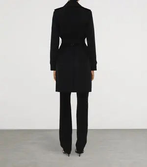 Burberry Cotton Mid-length Chelsea Trench Coat - Black