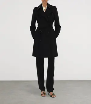 Burberry Cotton Mid-length Chelsea Trench Coat - Black