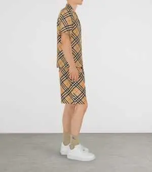 Burberry Oversized Silk Check Shirt - Beige