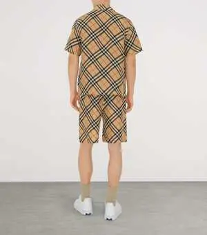 Burberry Oversized Silk Check Shirt - Beige