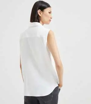 Brunello Cucinelli Stretch-cotton Poplin Monili Shirt - White