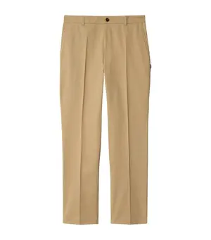 Burberry Cotton Tailored Trousers - Beige