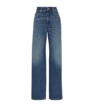 Brunello Cucinelli Monili-detail Relaxed Jeans - Blue
