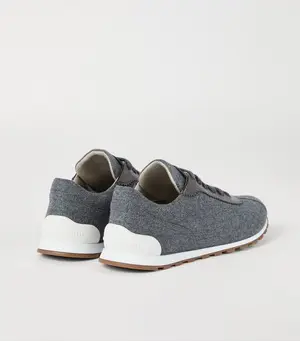 Brunello Cucinelli Wool Leather-trim Sneakers
