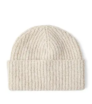 Brunello Cucinelli Virgin Wool-silk-cashmere Ribbed Beanie - White