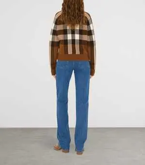 Burberry Wool-cashmere Check Bomber Jacket