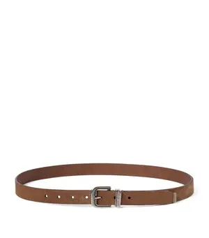 Brunello Cucinelli Reversed Calfskin Belt - Brown