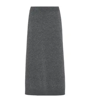 Brunello Cucinelli Cashmere Double-knit Midi Skirt