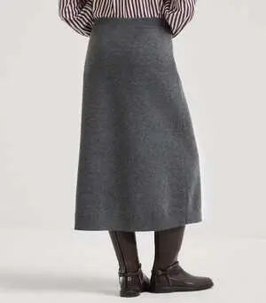 Brunello Cucinelli Cashmere Double-knit Midi Skirt