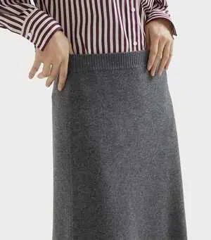 Brunello Cucinelli Cashmere Double-knit Midi Skirt