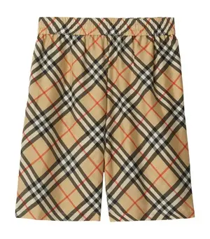 Burberry Silk Check Shorts - Beige