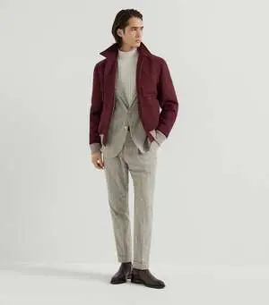 Brunello Cucinelli Wool Flannel Bomber Jacket - Purple
