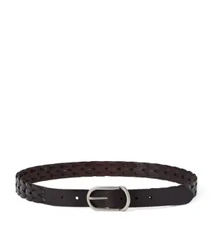Brunello Cucinelli Woven Leather Belt - Brown