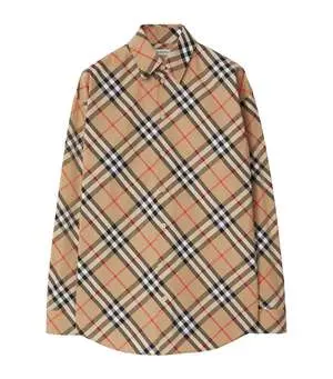 Burberry Cotton Check Relaxed Shirt - Beige