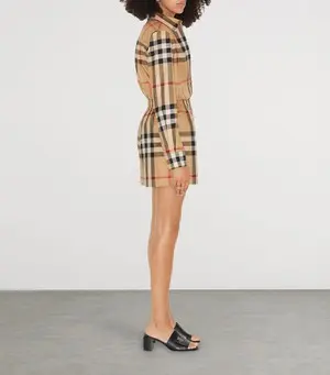 Burberry Cotton Check Shorts - Beige