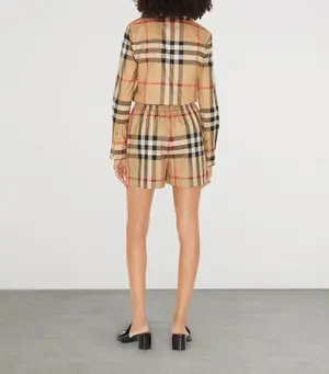 Burberry Cotton Check Shorts - Beige