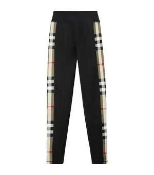 Burberry Stretch-jersey Check-trim Leggings