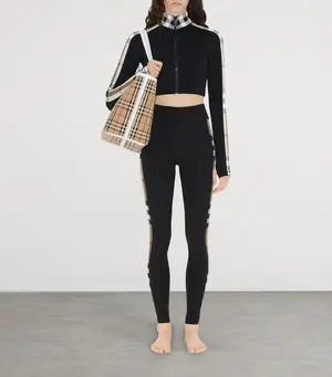 Burberry Stretch-jersey Check-trim Leggings