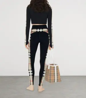 Burberry Stretch-jersey Check-trim Leggings