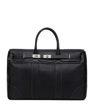 Brunello Cucinelli Grained Calfskin Top-handle Holdall - Black