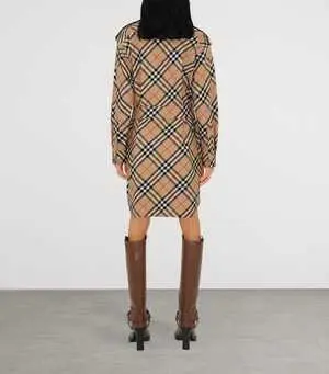 Burberry Cotton Check Shirt Dress - Beige