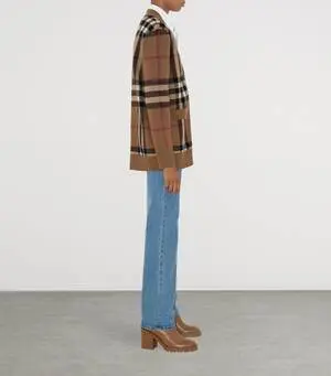 Burberry Wool-cashmere Check Cardigan