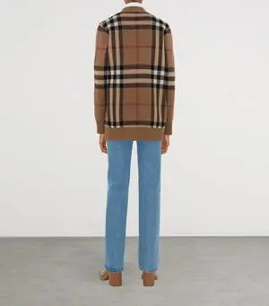 Burberry Wool-cashmere Check Cardigan