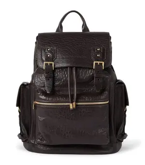 Brunello Cucinelli Leather Flap Closure Backpack - Brown